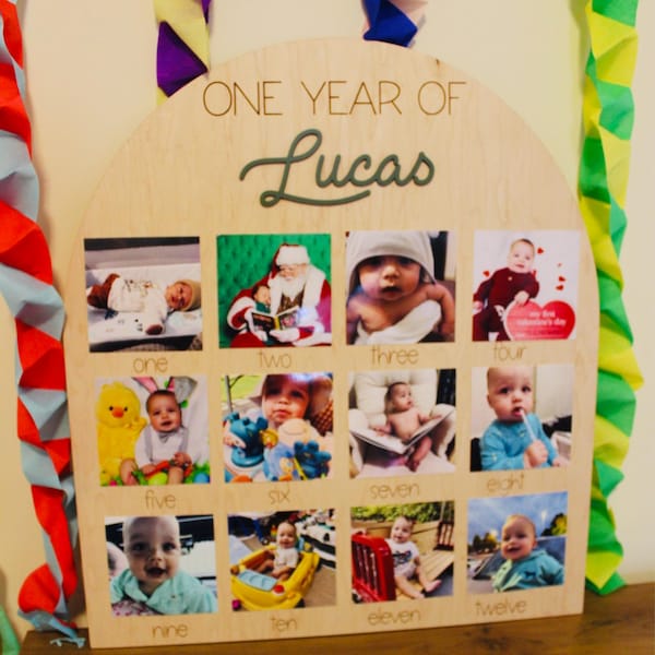 My First Year One Year of Photo Board Wooden Milestone Board 1st ...