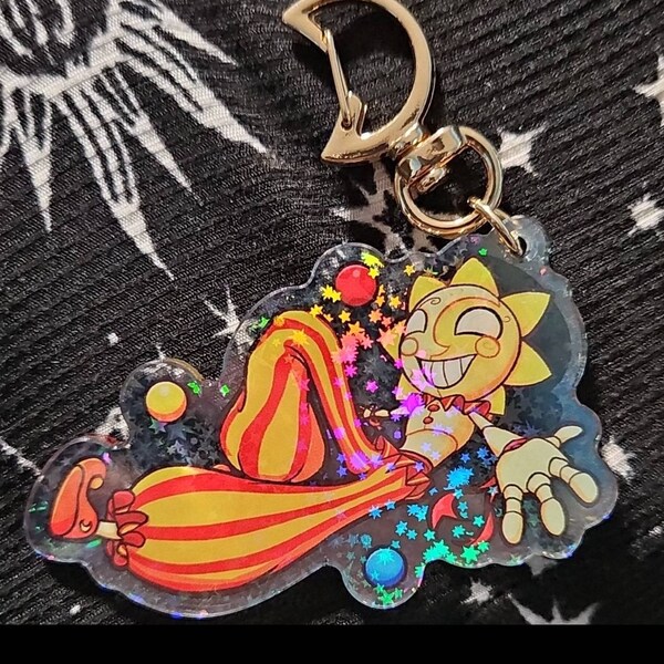 FNAF Daycare Attendant Keychain | Sun Moon Candy Bag Charm | Sundrop ...