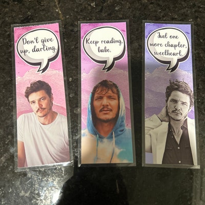 Pedro Pascal Bookmarks, Pedro Pascal Inspired Bookmark, Handmade Book ...