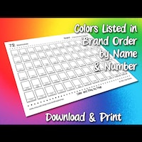 60 Swatch Blank Color Chart Printable Page DIY Color Chart Download and ...
