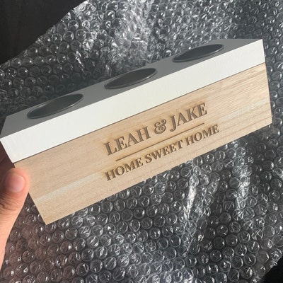 Personalised Classic Triple Tea Light Box Tealight Box New Home Gift ...