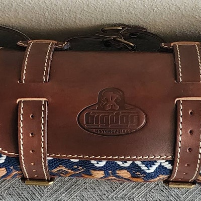 Leather Blanket Roll Camping Gear Motorcycle Rider Cover Holder for ...