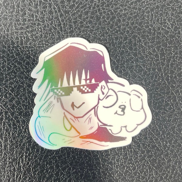 Toji Thug Life Glasses Sticker HOLOGRAPHIC - JJK, Anime Sorcerer ...