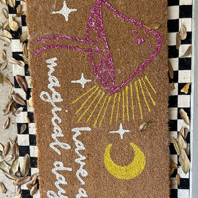 Rainbow Welcome Coir Doormat, Colorful Boho Decor for Your Front Porch ...