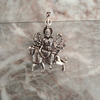 Durga Pendant, Kali Pendant, 925 Sterling Silver, Durga Slaying Demon ...