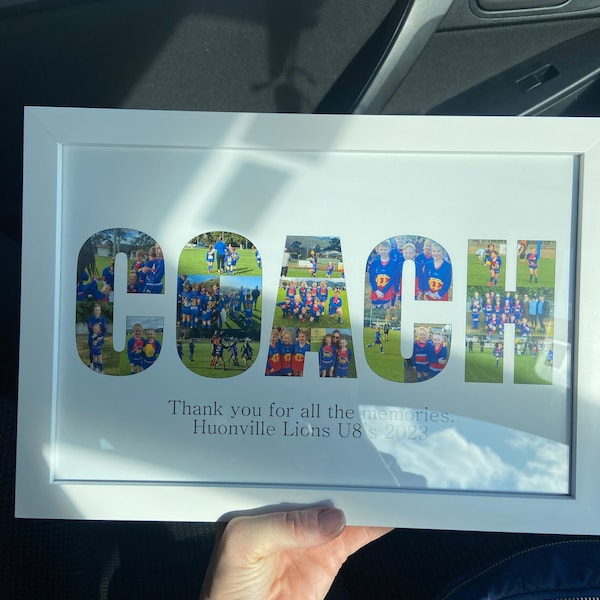 Coach Collage Frame, Custom Gift for Coach, Personalised Collage Gift ...