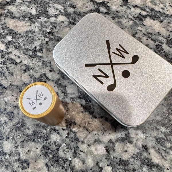 Personalized Golf Ball Stamp Box, Custom Golf Stamps, Monogram Golf ...