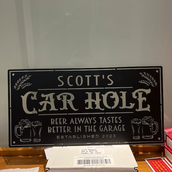Custom Garage Bar Sign With Last Name Personalized Metal Garage Sign ...