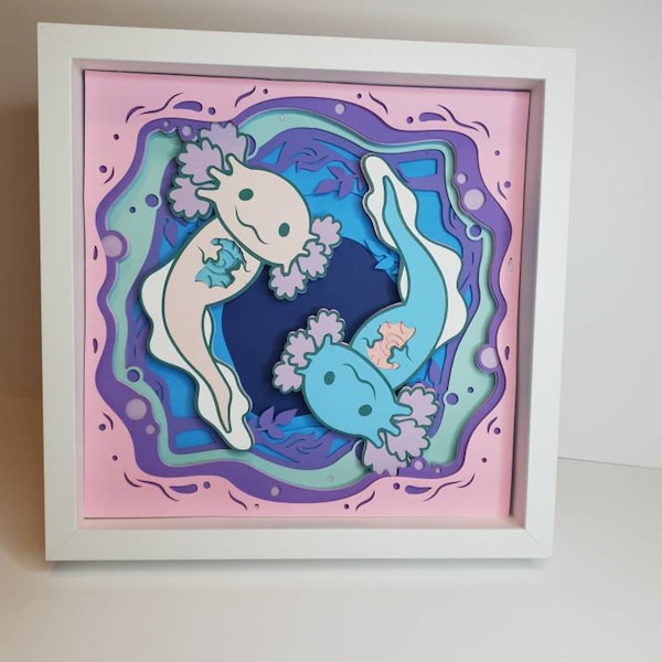 Ocean Waves Shadow Box Cut File - Japanese Lightbox Scene - Layered ...