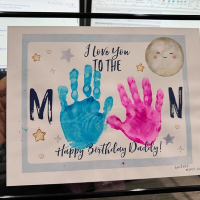 I Love You to the Moon Handprint Craft for Baby, Toddlers, or Preschool ...