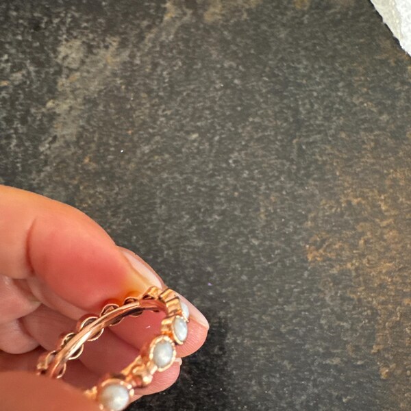 Natural Freshwater Pearl Eternity Band \ Gemstone Ring \ Channel ...