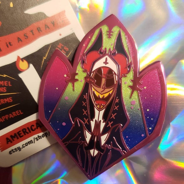 IN HAND Hazbin Hotel Faithful Like a Nun Alastor & Priest Vox 2.25" Pin ...