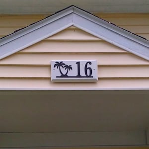 Palm Tree House Number Metal Sign Outdoor Sign House Numbers Address ...