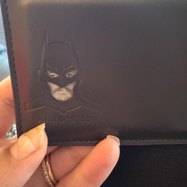 Bat ID Wallet - Leather Wallet With Super Hero Mask - Wallet for Him ...