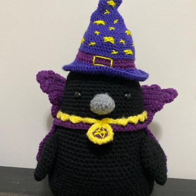 Wizard Crow, PDF Crochet Amigurumi Pattern, Blackbird, Raven, Stuffed ...