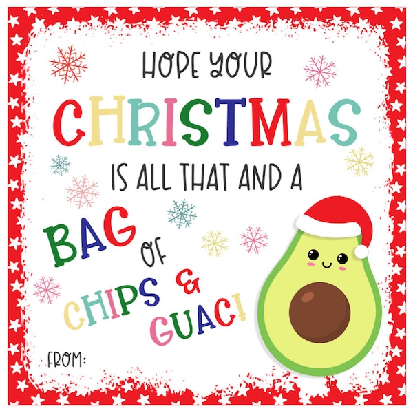 PRINTABLE Hope Your Christmas is All That and a Bag of Chips! Tag ...