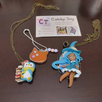 Fimo Doll Chibi Princess Fantasy Polymer Clay. Polymer Clay Necklace ...