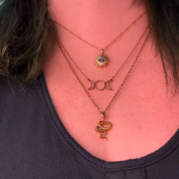 Gold Plated Dainty Evil Eye Sun Pave Necklace, Protector Necklace, Tiny ...