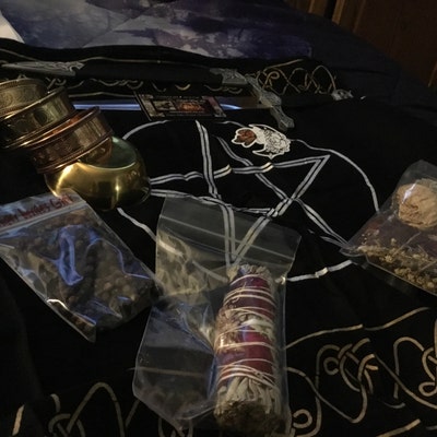 Triple Pentacle Altar Cloth Long 72x21 - Etsy