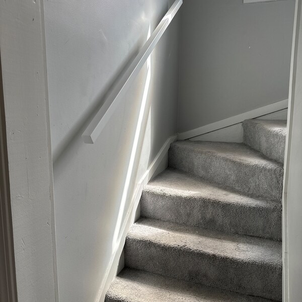 Metal Handrail 1-1/2"x 1-1/2" Modern Minimalist Powder Coated, Straight ...