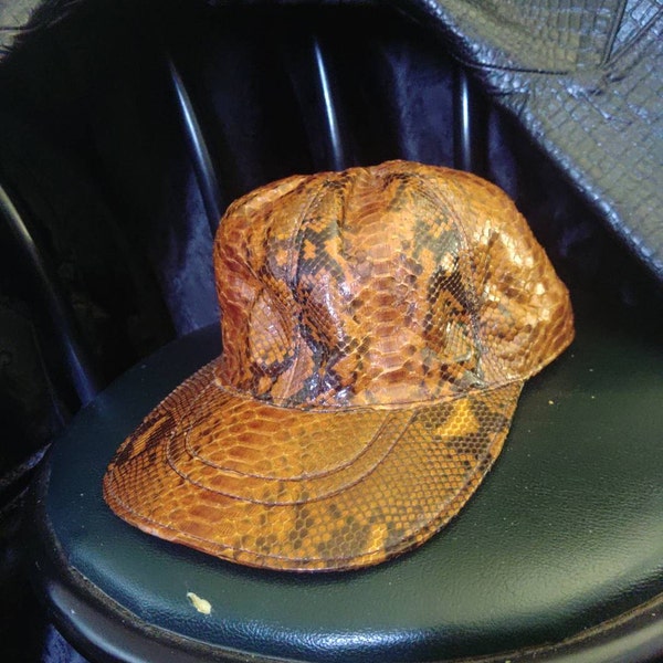 Baseball Cap Genuine Python Snakeskin Adjustable With 4 Varian Natural ...