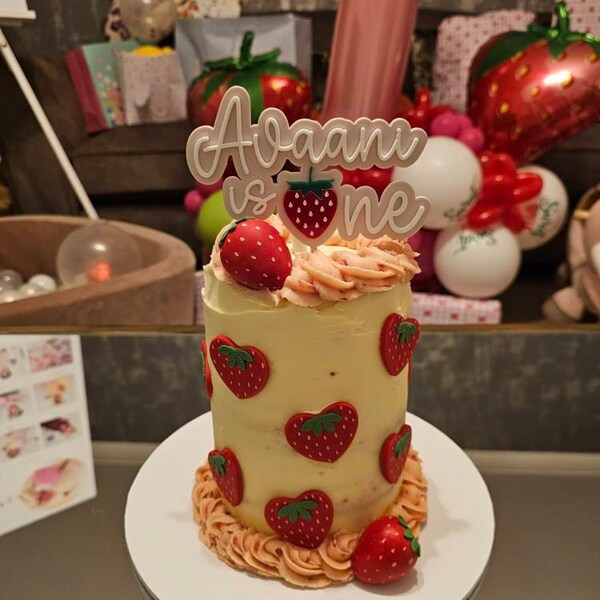 Acrylic Rainbow Cake Topper, Personalised First Birthday Cake Topper ...