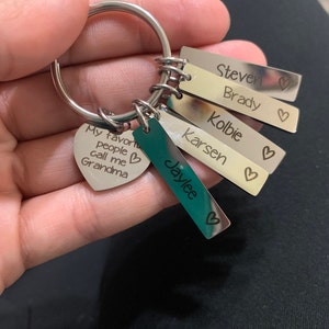 Personalized Grandma Keychain / 1 2 3 4 5 6 Names / Grandma Jewelry ...