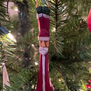 Hand Carved Wooden Folk Art Triangle Santa Claus Figure - Etsy