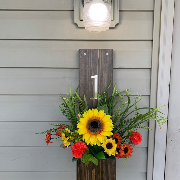 Address Sign Planter Box, Address Plaque, Address Planter Box, Rustic ...