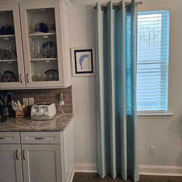 Pair of Powder Blue Curtains, Custom Drapes, Custom Curtains, Window ...