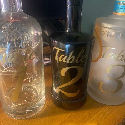 Table Number Decals. Bottle Table Numbers. Seating Plan Number. Wedding ...