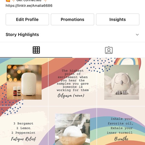 Rainbow Instagram Puzzle Grid Template, Instagram Canva Template ...