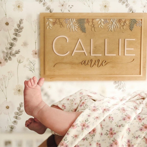 Custom Wood Name Sign: Hanging Branches Nursery Decor - Etsy