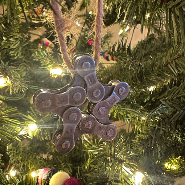 Bicycle Chain Christmas Star Ornaments, Cyclist Gift, Bicyclist Gift ...