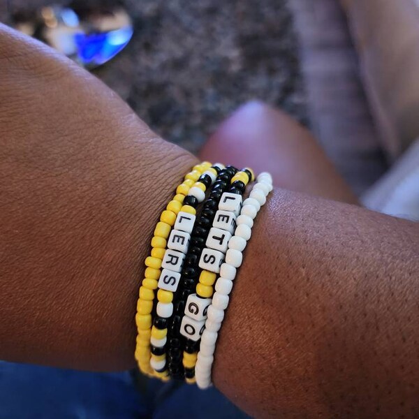 Savannah Bananas - *large Beads* - Baseball Themed Bracelet Stack - Etsy