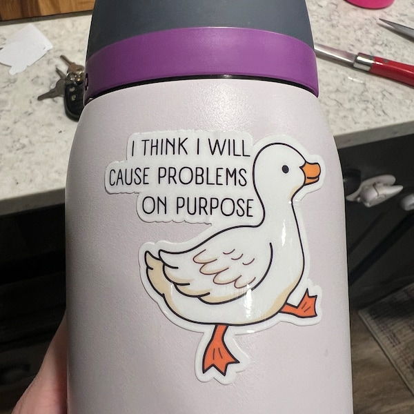I Think I Will Cause Problems on Purpose Sticker, Waterproof Sticker ...