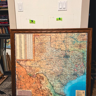 Texas Decorative Wall Map Paper 39 W X 36 H - Etsy