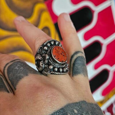 Vintage Sterling Silver Native American Navajo Purple Jasper Ring - Etsy