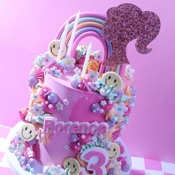 Personalised Cake Topper/barbie Cake Topper/acrylic Cake Topper/barbie ...