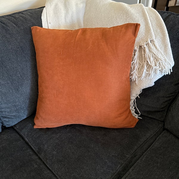 Rust Pillow Cover, Rust Cushion Cover, Rust Color Throw Pillows ...