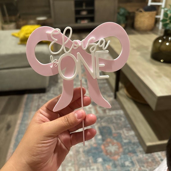 Bow Cake Topper | Pink Bow Coquette Cake Topper • ONE TWO THREE Cake ...