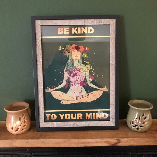Be Kind to Your Mind Poster, Yoga Print, Floral Poster, Floral Print ...