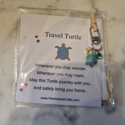 Turtle Keychain, Turtle Keyring, Personalised Gift, Travel Turtle ...