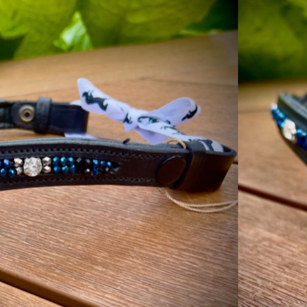 LARGE 2" Bridle Loop (double Bridle) Black Padded Leather Empty Channel ...