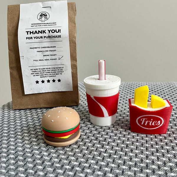 Cheeseburger Magnetic Fidget Toy 4 Piece Magnetic Slider Stim Toy ...