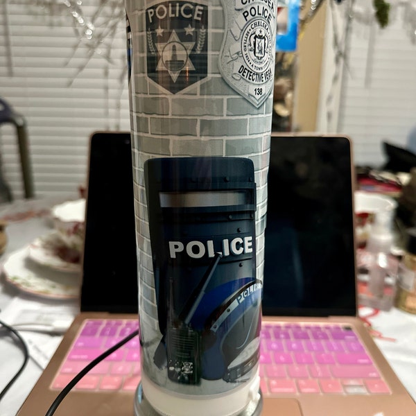 Police Officer Gift Tumbler Wrap Police Uniform Tumbler Law Enforcement ...