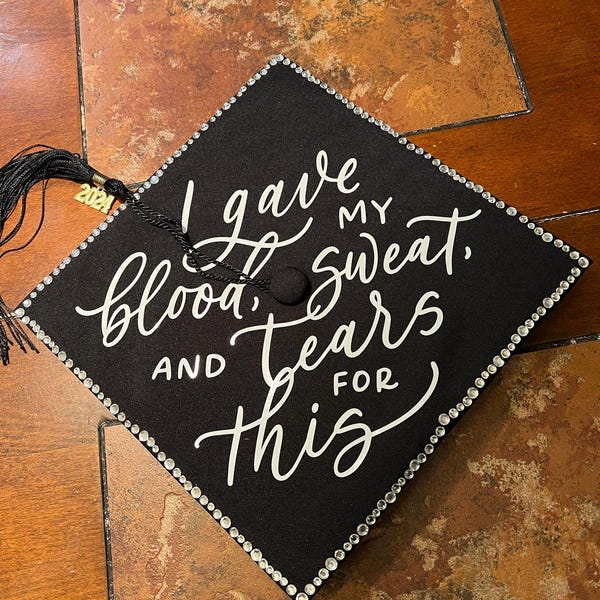 1 Peter 1:6 Graduation Cap Vinyl Decal, Handlettered Modern Calligraphy ...