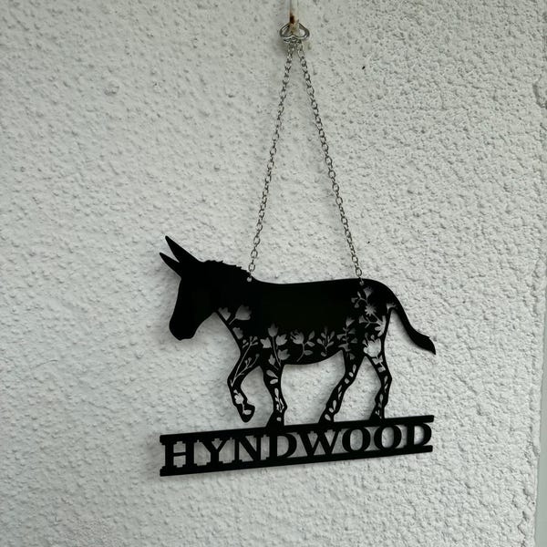 Flower Donkey Metal Wind Chime, Custom Sign, Farmhouse Wind Chime ...
