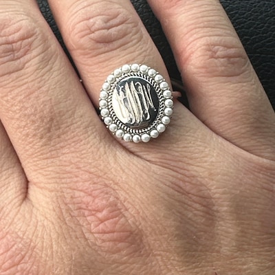 Sterling Silver Monogram Stackable Ring, Sterling Silver Stackable ...