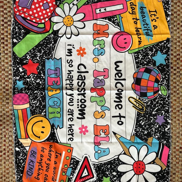 Classroom Decor, Custom Composition Notebook Welcome Teachers Name ...